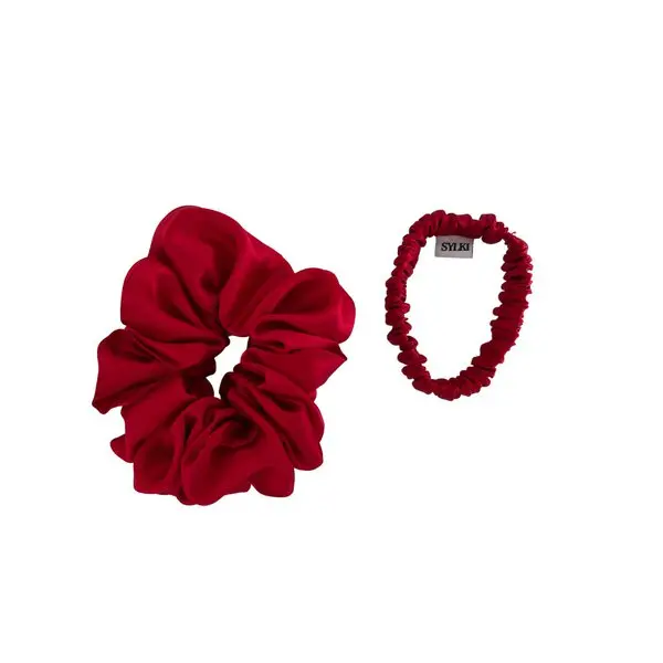 SYLKI Scrunchie And Hair Tie Bundle - Red
