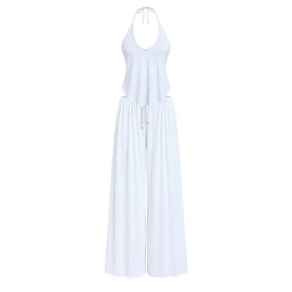 Sab Studio Lila Ribbed Knit Wide-leg Pants - White