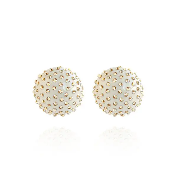 SAULE LABEL Gaia Midi Jet Earrings - Gold/white