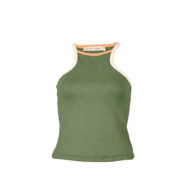 LOVE AND NOSTALGIA Rib Singlet With Racer Back