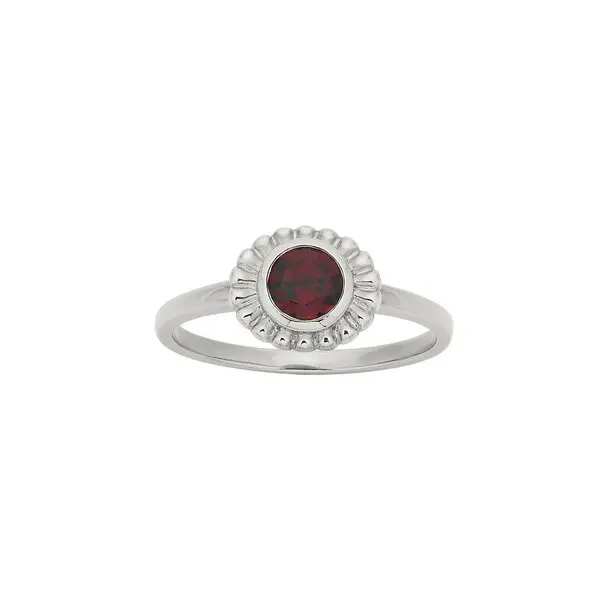 ZOË & MORGAN Odette Garnet Ring - Silver/red