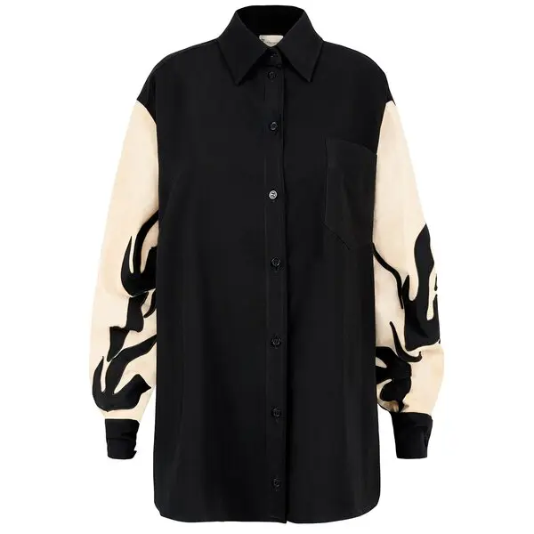 ALINA CERNATESCU Viscose Statement Shirt With Embroidery