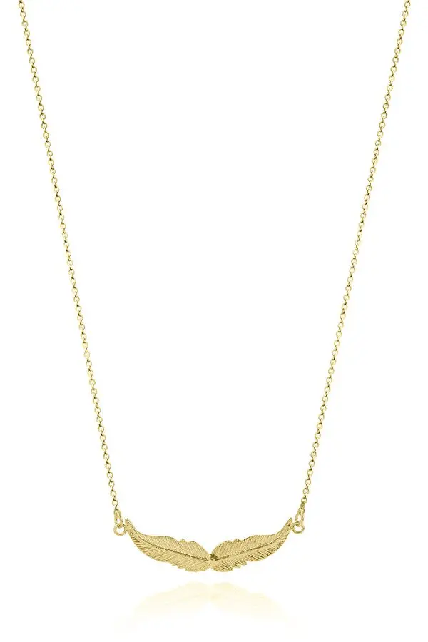 SOPHIE SIMONE DESIGNS Two Feathers Necklace - Gold