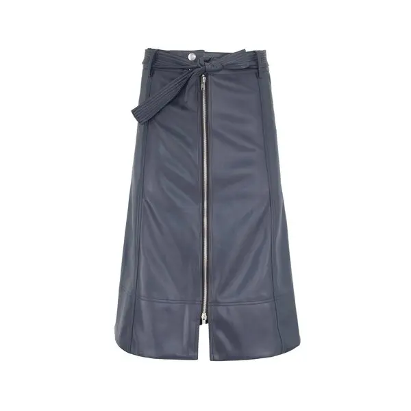 PROFILE NYC Leather Zip-up Skirt