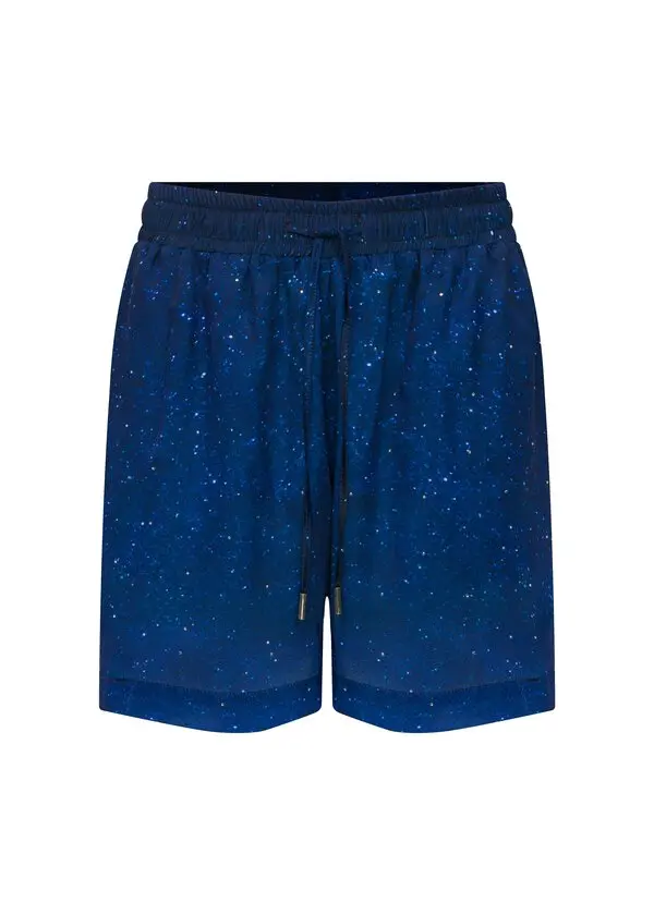 JE TE VEUX Night Sky Printed Drawstring Shorts