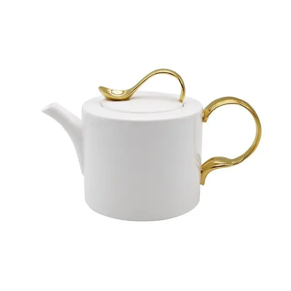 Twig New York Cutlery Teapot With Fork Handle - Brown/white/yellow