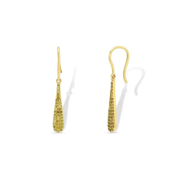JEWELBIRD Yellow Diamond Teardrop Earrings - Gold/yellow