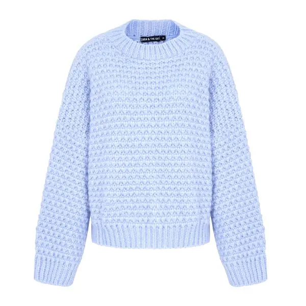 CARA & THE SKY Oversized Chunky Knit Jumper - Blue