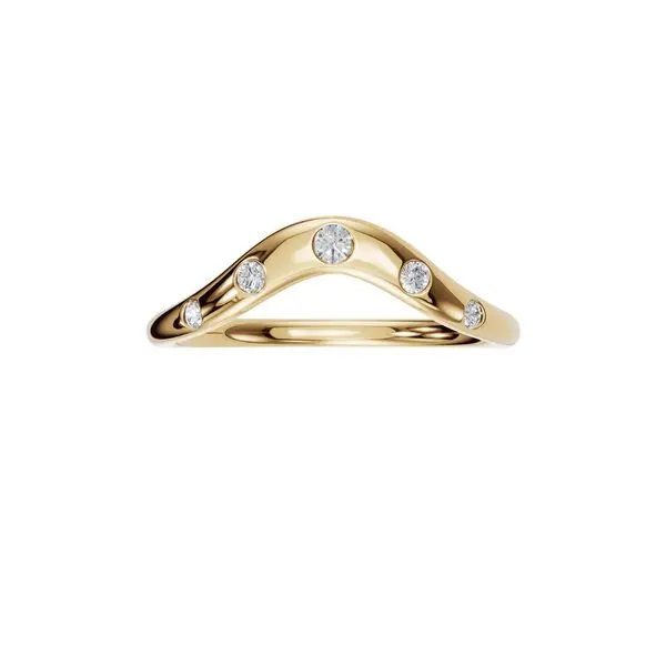 AYA FINE JEWELRY 14k Gold Diamond Contour Band Ring - Yellow