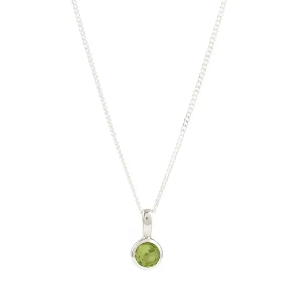 CHARLOTTE'S WEB JEWELLERY August Birthstone Charm Peridot Necklace - Silver