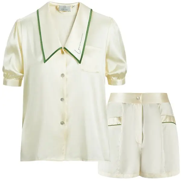 Not Just Pajama French Style Short Set - White