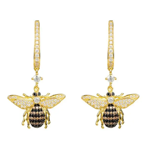 LATELITA Honey Bee Drop Earrings - Gold