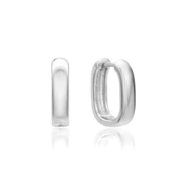LILY & ROO Thick Squared Hoop Earrings - Silver