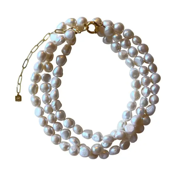SCCOLLECTION Lynn Pearl Choker Necklace - White