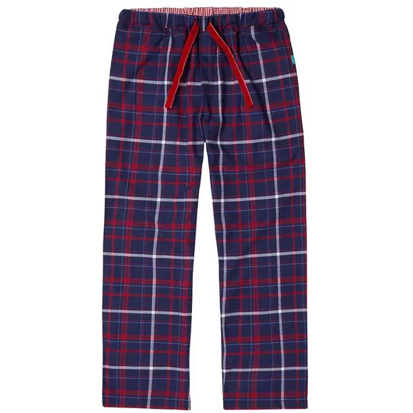 LOUNGERS Red / Blue Soft, Breathable Organic Brushed Cotton Loungewear Trousers In Red, Blue, And White - Red/blue