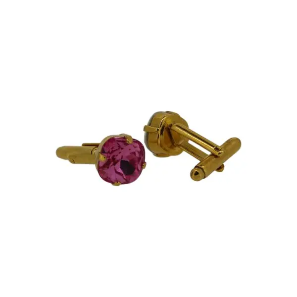 VICKISARGE The Stud Cufflink In Gold - Pink