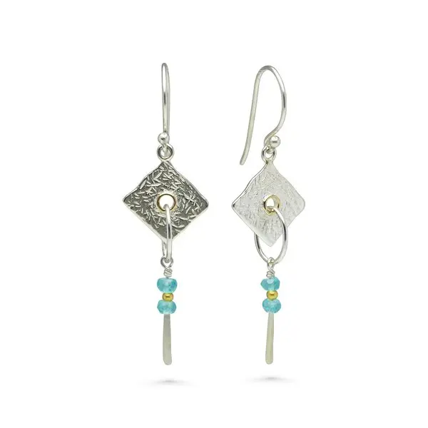 ISLA SILVER Apatite Drop Earrings - Blue/silver