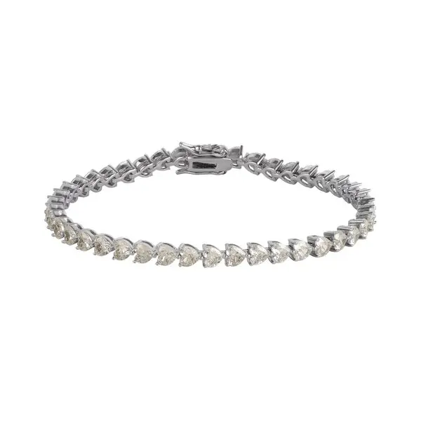SPERO LONDON Heart Tennis Bracelet - Silver