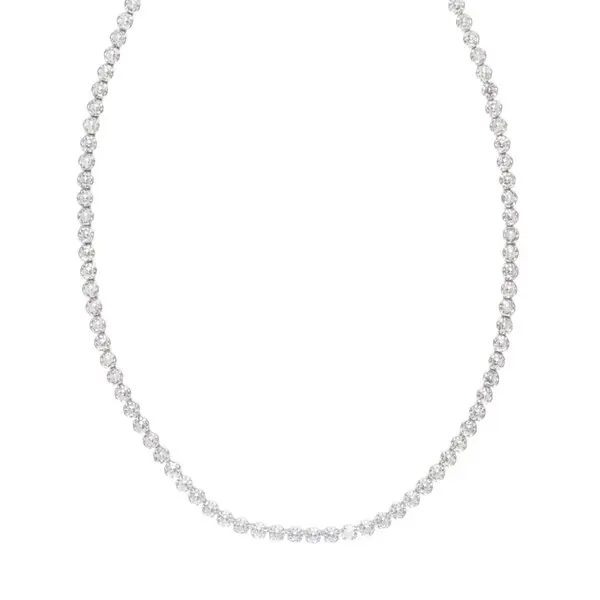 URBANE JEWELRY STUDIO Circle Tennis Necklace - Silver