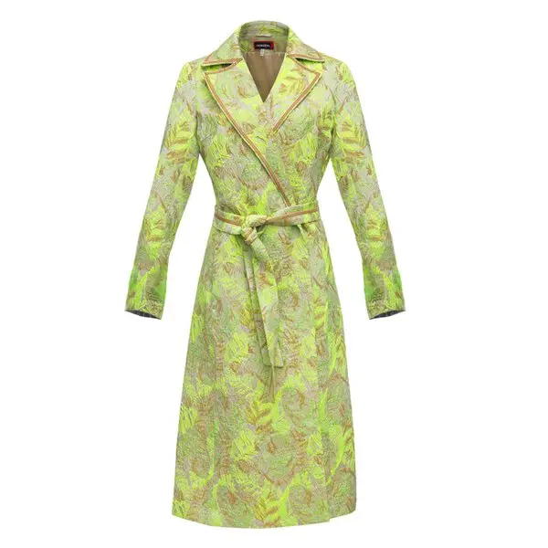 ANDREEVA Jacqueline Coat With Detachable Feather Cuffs