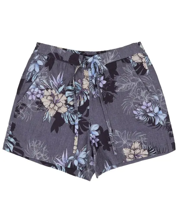 LORDS OF HARLECH Leanne Floral Linen Short - Black