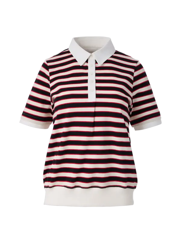 ELUNE MODE Striped Blouson Polo
