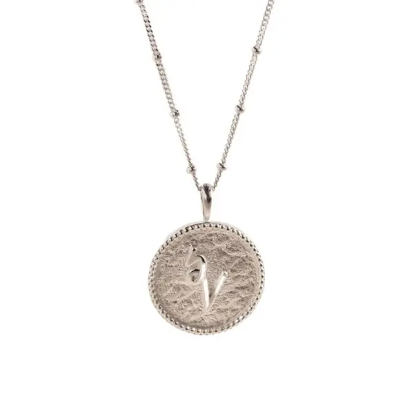 CLAIRE HILL DESIGNS Inspire Shorthand Coin Necklace - Silver