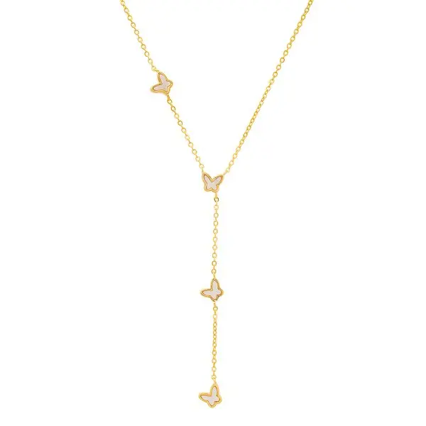 KYLIE HARPER Mother Of Pearl Butterfly Y Necklace - Gold