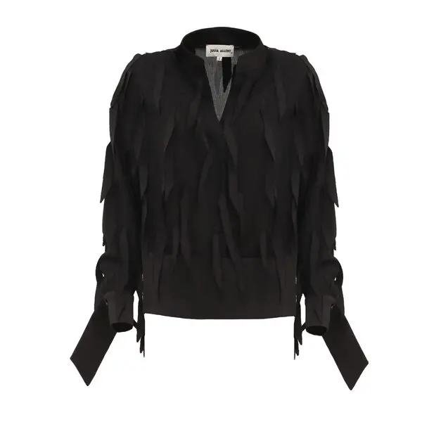 JULIA ALLERT Textured Crepe Blouse With 3d Appliqu