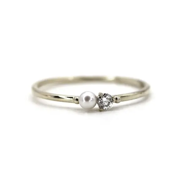 VICSTONENYC FINE JEWELRY Natural Pearl And Diamond Gold Ring - White