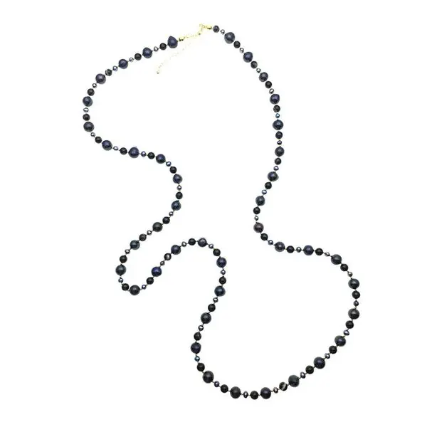 FARRA Pearl Necklace - Black