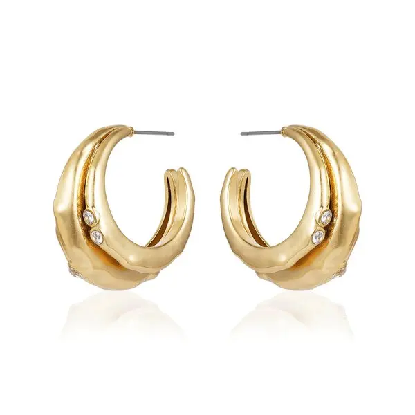 RARE MATTERS JEWELRY Modern Stacked Hoop Earrings - Gold