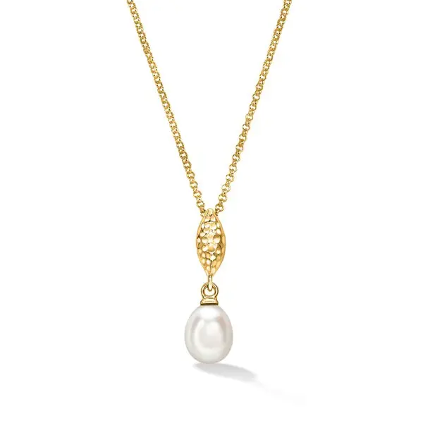 DOWER & HALL Marquise And Oval White Pearl Pendant - Gold
