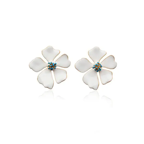 MILOU JEWELRY Wild Rose Earrings - White