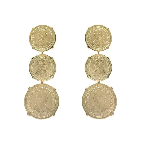 MARCIA MORAN Kindra 18k Plated Coin Dangle Earrings - Gold