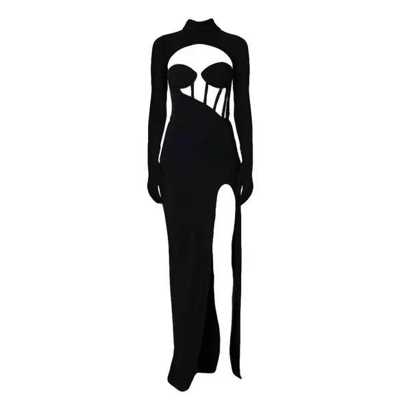 ROOM 24 Corset Cut Out Gloves Dress - Black