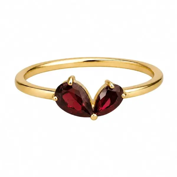 BELINDA JEWELZ Garnet Heart Toi Et Moi Birthstone Ring - Red