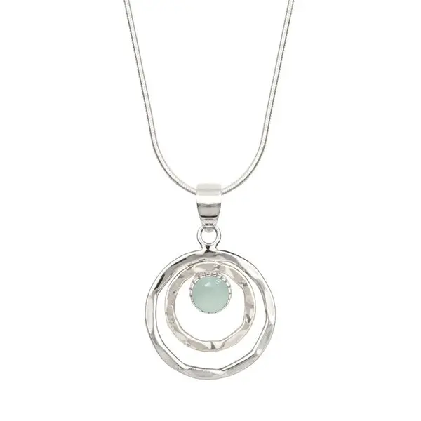CHARLOTTE'S WEB JEWELLERY Infinity Universe Silver Necklace With Aqua Chalcedony - Blue/silver