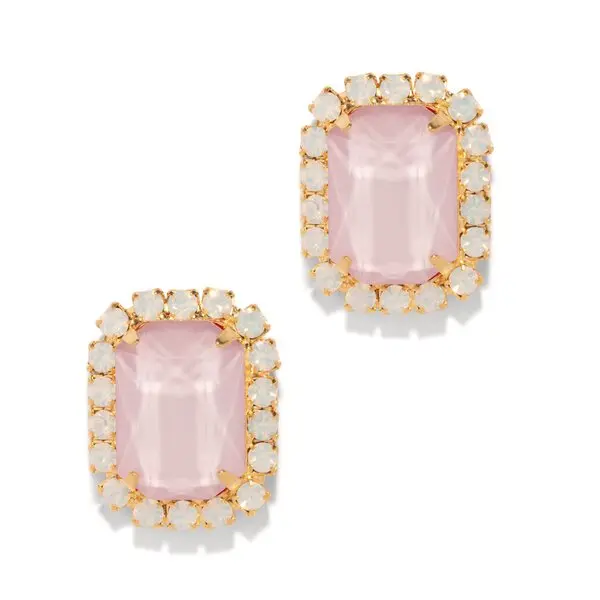 THE PINK REEF Stud Earrings With Opal Halo - Pink