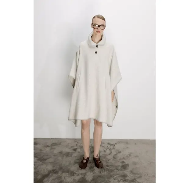 NAZLI CEREN Jarine Wool Blend Poncho