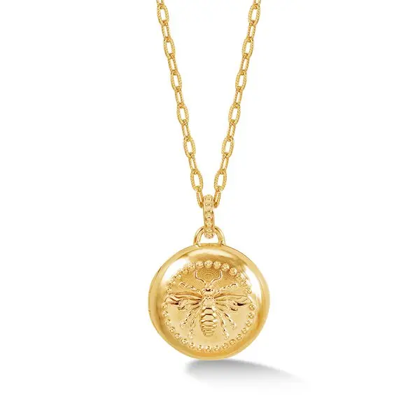 DOWER & HALL Queen Bee Locket In Vermeil - Gold
