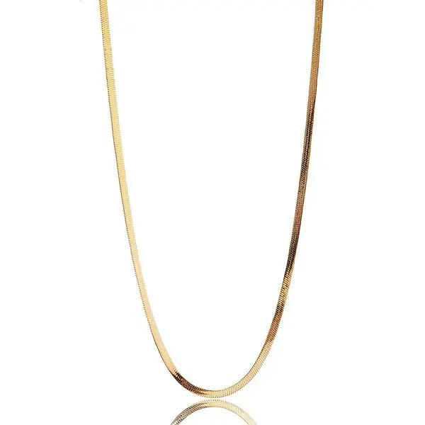 EVER JEWELLERY Sidewalk Herringbone Waterproof Necklace - Gold