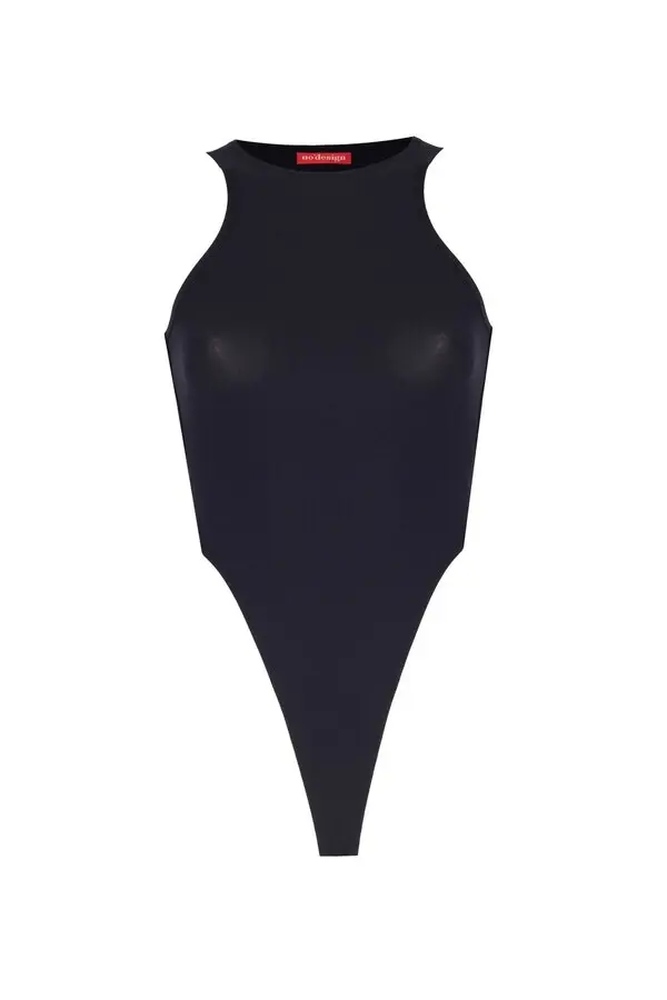 NO'DESIGN Back Cut-out Navy Bodysuit