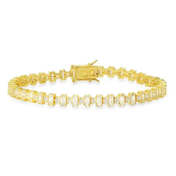 KYLIE HARPER 14k Over Silver Cz Tennis Bracelet - Gold