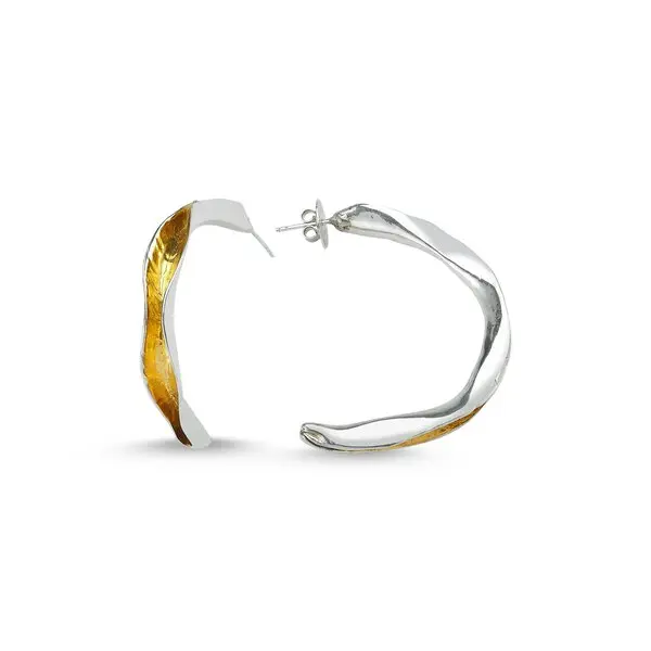 REIAN JEWELLERY Crete Gold Plated Hoop Earrings - Gray/yellow