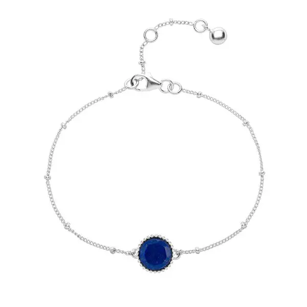 AUREE JEWELLERY Barcelona Silver September Birthstone Bracelet - Blue/silver
