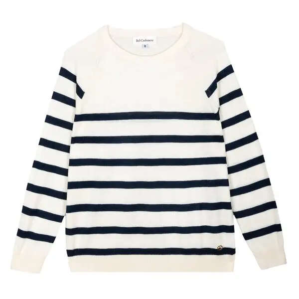 BEL CASHMERE Striped Cashmere And Silk Sweater