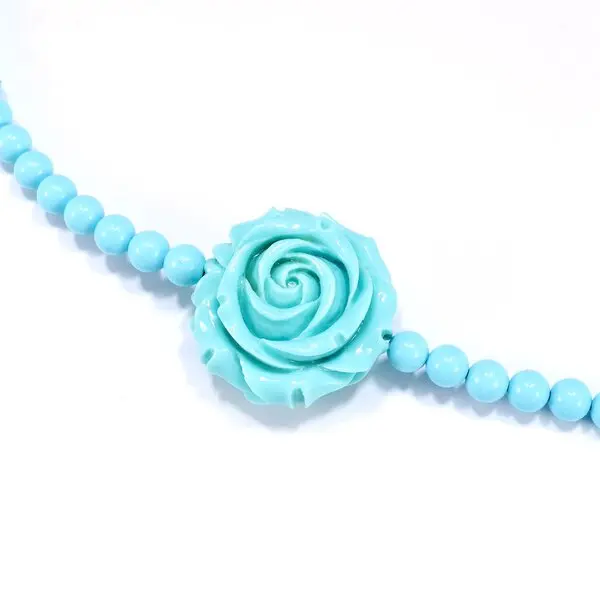 MINERALGEMS ✩ STUDIO Choker With Turquoise And Resin Rose