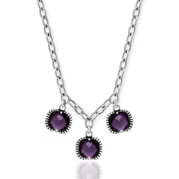 UNALOE Fantasy Sterling Purple Crystal Necklace - Silver