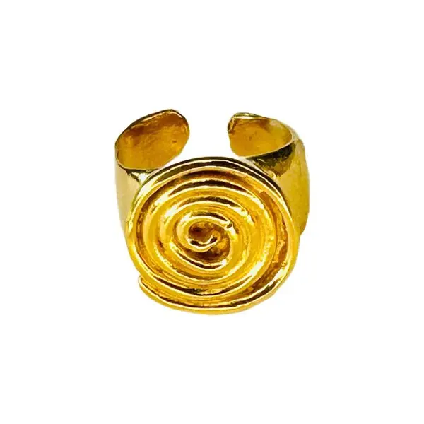LEXI JEWELRY Maya Swirl Adjustable Ring - Gold